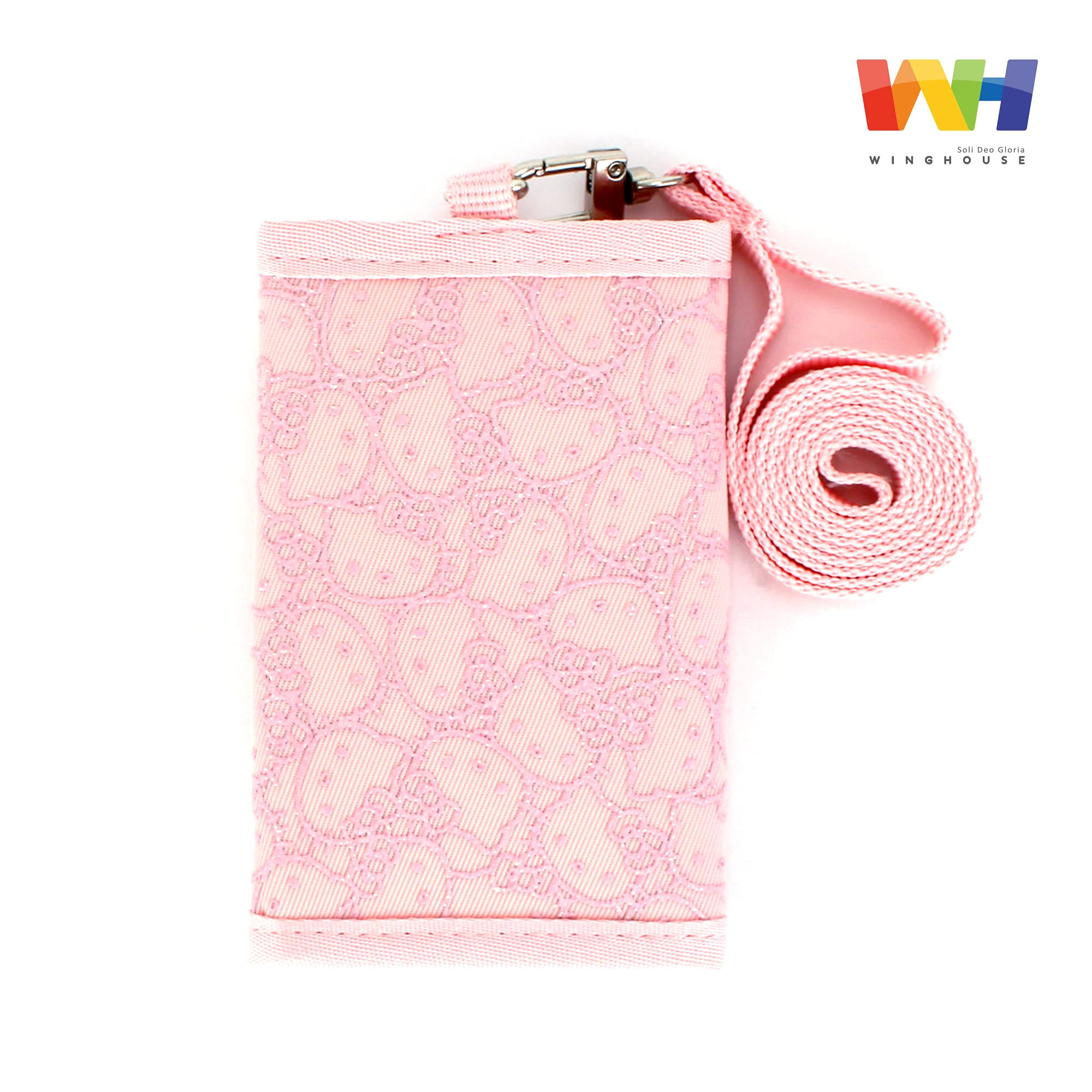 WINGHOUSE® Hello Cat Kitty Gifts Wallet Kawaii Trifold Kids Girl's Gift Travel Accessories with Coin Pocket and Detachable Lanyard