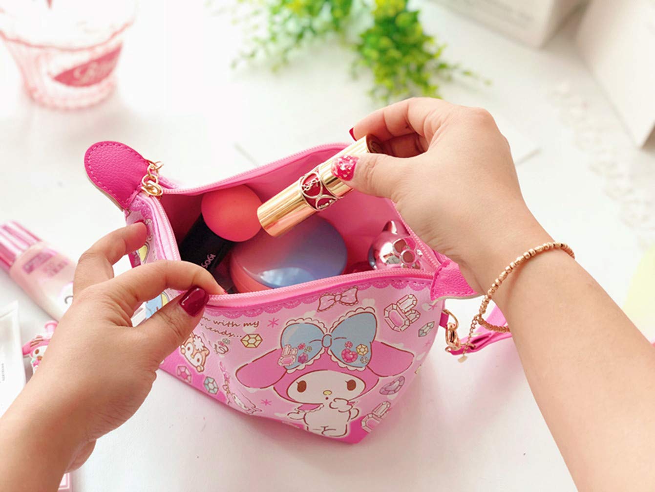 Kerr's Choice Kawaii Cosmetic Makeup Bag Kawaii Bag | Cute Toiletry Bag Travel Accessories Kawaii Makeup Bag