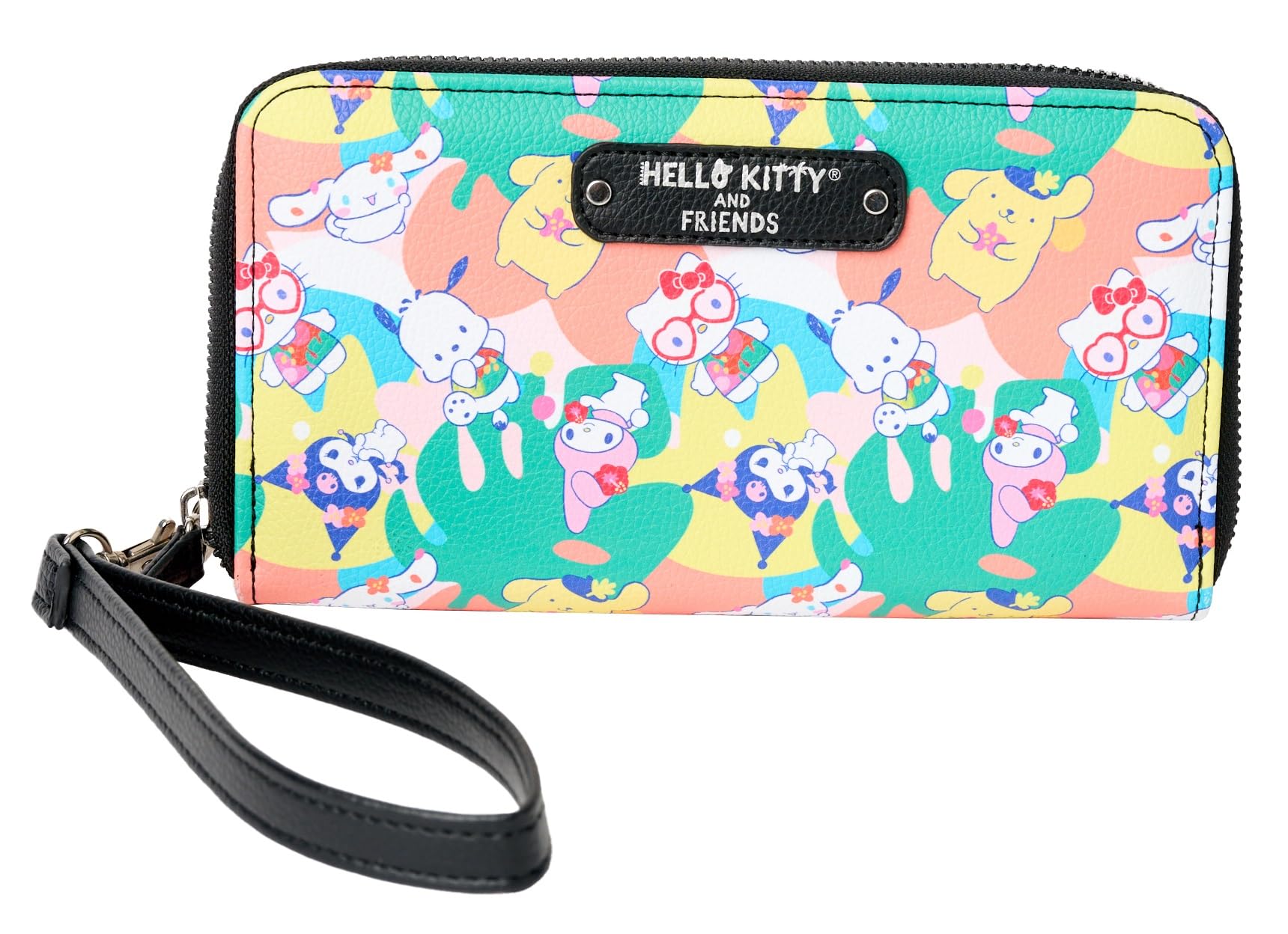 Hello Kitty Wallet Wristlet Zip Clutch Faux Leather Pochacco Kuromi Cinnamoroll