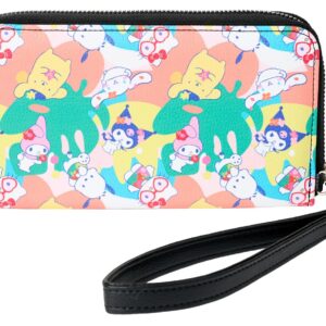 Hello Kitty Wallet Wristlet Zip Clutch Faux Leather Pochacco Kuromi Cinnamoroll