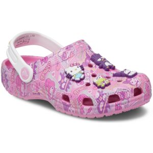 Crocs Kids Classic Hello Kitty Clogs, Pink, 9 US Unisex Toddler