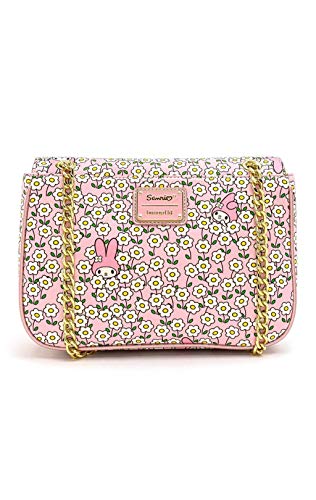 Loungefly x Sanrio My Melody Flower Field Patterned Crossbody Purse (One Size, Pink Multi)