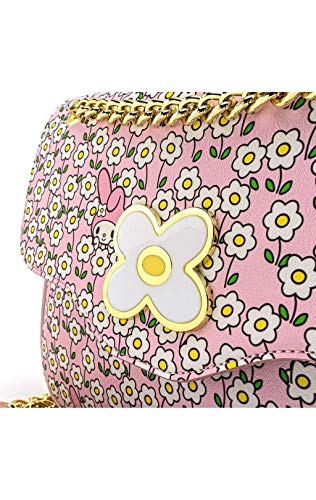 Loungefly x Sanrio My Melody Flower Field Patterned Crossbody Purse (One Size, Pink Multi)