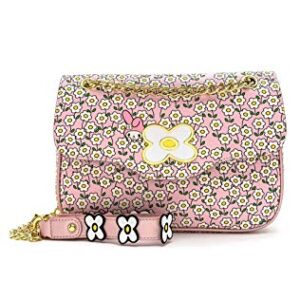 Loungefly x Sanrio My Melody Flower Field Patterned Crossbody Purse (One Size, Pink Multi)