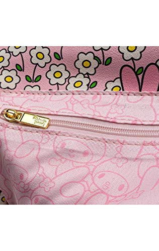 Loungefly x Sanrio My Melody Flower Field Patterned Crossbody Purse (One Size, Pink Multi)