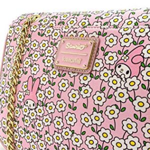 Loungefly x Sanrio My Melody Flower Field Patterned Crossbody Purse (One Size, Pink Multi)