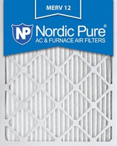 nordic pure 20x25x1 (19 1/2 x 24 1/2 x 3/4) pleated merv 12 air filters 6 pack