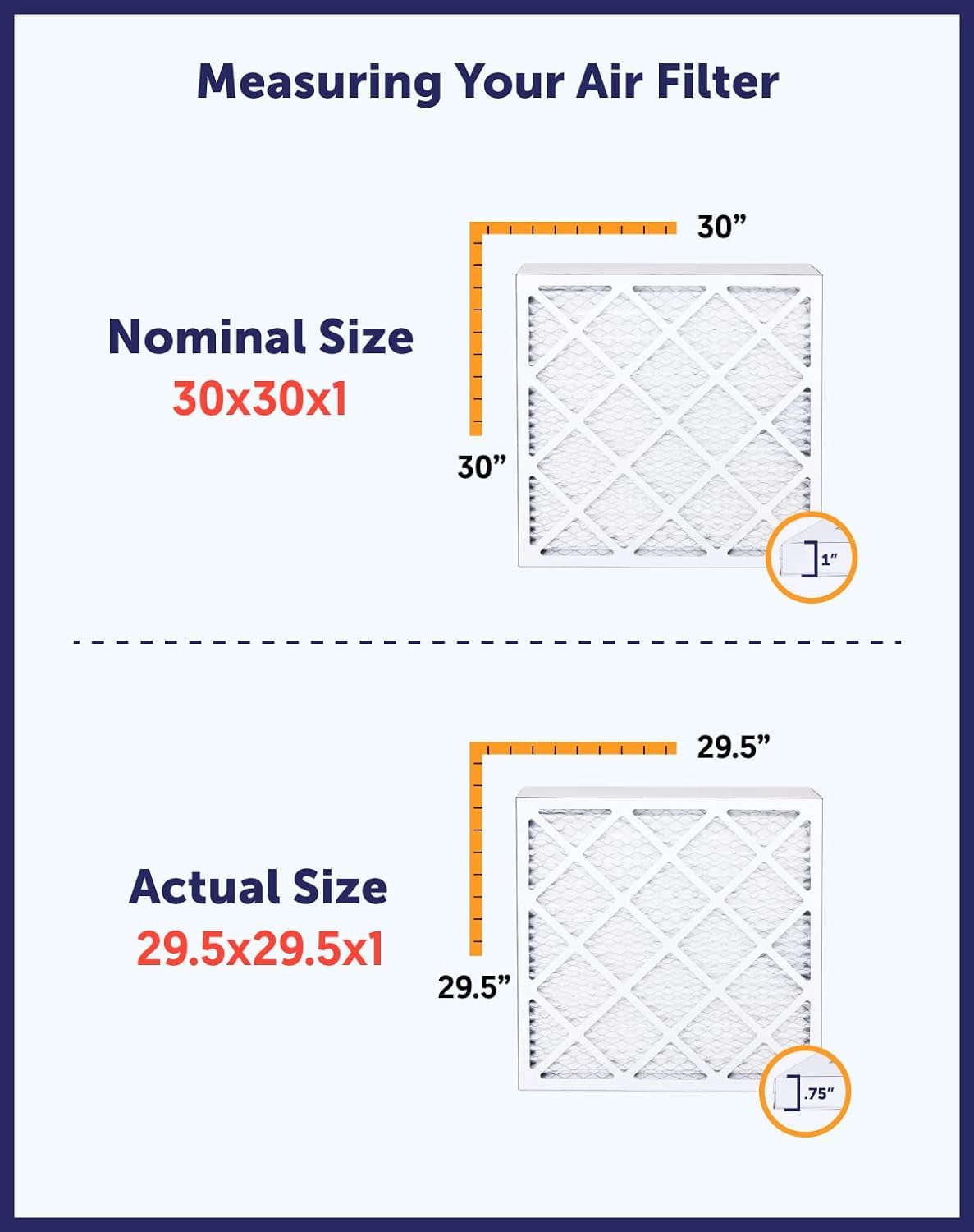 Filter King 20x25x1 Air Filter | 4-PACK | MERV 8 HVAC Pleated A/C Furnace Filters | MADE IN USA | Actual Size: 19.5 x 24.5 x .75"