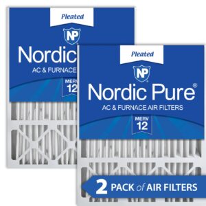 nordic pure 20x25x5 (19_7/8 x 24_7/8 x 4_3/8) honeywell/lennox replacement merv 12 air filters 2 pack