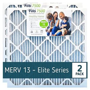 filti 20x25x2 air filter merv 13 | pleated home air filter | hvac ac furnace filter made in usa (2 pack)