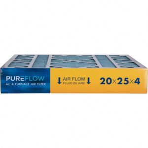 PureFlow, Home Furnace Air Filter 20x25x4, with 4 Layers of Advanced Filtration Technology, MERV-13 Pack-of-1