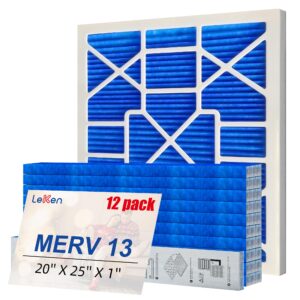 leken 20x25x1 ac furnace hvac filter reusable electrostatic f ilters merv 13 for households with pets, 12 pack, (precise size 19.68" x 24.68" x 0.75")