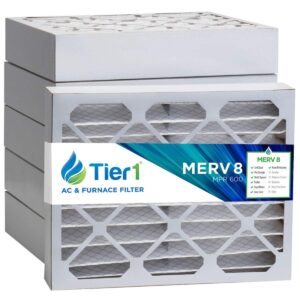 tier1 pleated air filter - 20x25x4 - merv 8 - captures dust & pollen in air conditioner/furnace - improved air quality - 6 pack