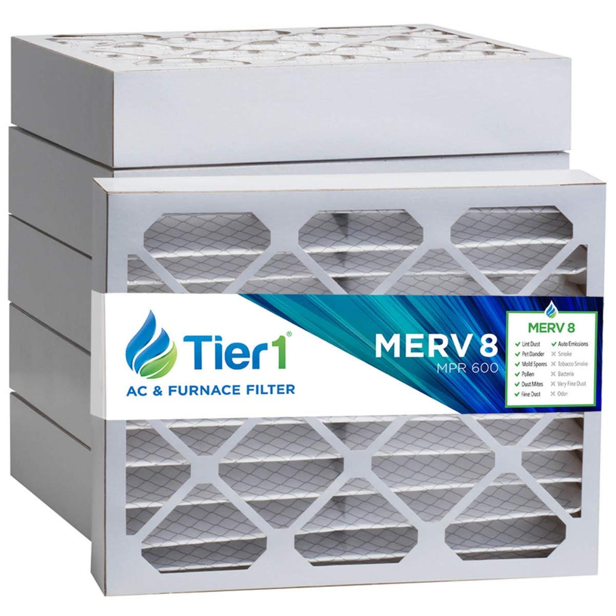 Tier1 Pleated Air Filter - 20x25x4 - MERV 8 - Captures Dust & Pollen in Air Conditioner/Furnace - Improved Air Quality - 6 Pack