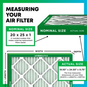 Filterbuy 20x25x1 Air Filter MERV 11 Allergen Defense (1-Pack), Pleated HVAC AC Furnace Air Filters Replacement (Actual Size: 19.50 x 24.50 x 0.75 Inches)