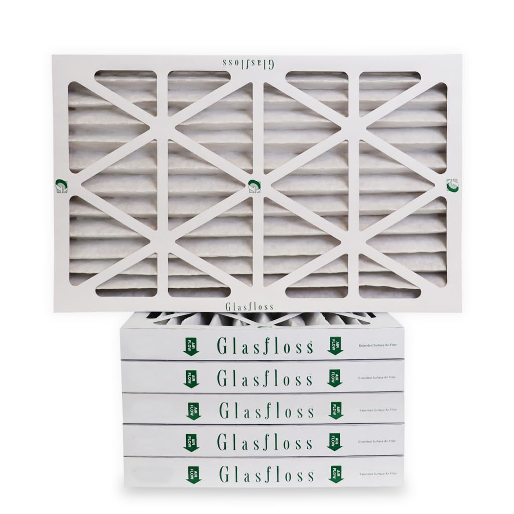 Glasfloss 20x25x2 Pleated Air Filter, ZL Series, MERV 10 - Actual Size: 19 1/2 x 24 1/2 x 1 3/4 (Box of 6)