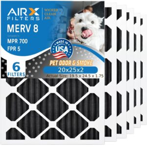 airx filters wicked clean air. 20x25x2 air filter odor eliminator carbon filter merv 8 ac hvac furnace filters 6 pack