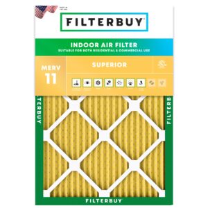 filterbuy 20x23x1 air filter merv 11 allergen defense (1-pack), pleated hvac ac furnace air filters replacement (actual size: 19.50 x 22.50 x 0.75 inches)