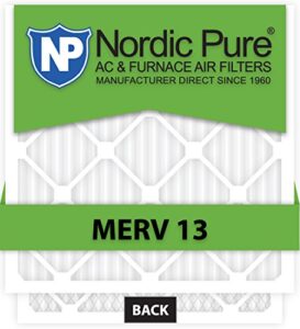 nordic pure 20x22x1 (19 1/2 x 21 7/16 x 3/4) pleated merv 13 air filters 6 pack