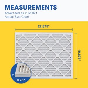 Aerostar 20x23x1 MERV 13 Pleated Air Filter, AC Furnace Air Filter, 6 Pack (Actual Dimensions: 19 7/8" x 22 7/8" x 3/4")