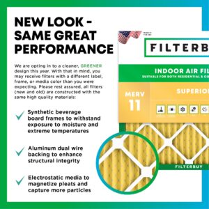 Filterbuy 20x21.5x1 Air Filter MERV 11 Allergen Defense (2-Pack), Pleated HVAC AC Furnace Air Filters Replacement (Actual Size: 19.88 x 21.50 x 0.75 Inches)