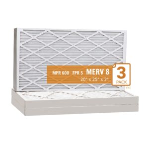 20"x25"x2" xtreme plus air guard pleated filter, merv 8 (pack of 3)