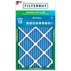 filterbuy 14x25x4 air filter merv 13 optimal defense (1-pack), pleated hvac ac furnace air filters replacement (actual size: 13.88 x 24.88 x 3.63 inches)