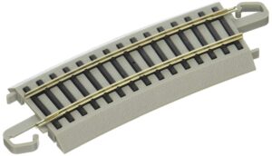 bachmann trains - snap-fit e-z track half section 22” radius curved (4/card) - nickel silver rail with gray roadbed - ho scale