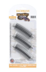 bachmann e-z track half section 11.25" radius curved track (6/card) n scale