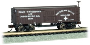 bachmann trains - old-time box car - rome, watertown and ogdensburg - n scale