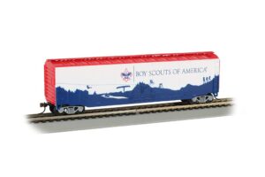 50' plug-door box car boy scouts of america - adventure landscape - ho scale