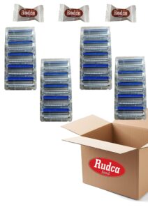 rudca food bundle men's refill razor blade cartridge, 20 cartridges, fit any schick or wilkinson hydro 3, hydro 5 & hydro silk razor and 3 rudca food peppermints candies