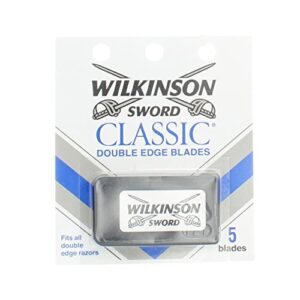 schick wilkinson sword double edge single razor cartridge, 5 blades (6 pack)