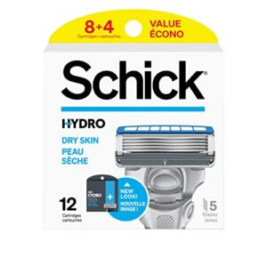 schick hydro 5 sense hydrate razor refills for men, 12 count (pack of 1)