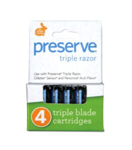 preserve shave 3 replacement cartridges for preserve shave 3 razor, 4 count