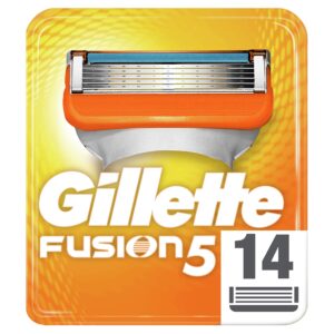 gillette fusion 5 razor blades with trimmer blade for precision and anti-slip coating, 14 replacement blades