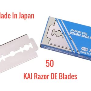 50 Stainless Steel Double Edge Safety Razor Blades from Kai Cutlery