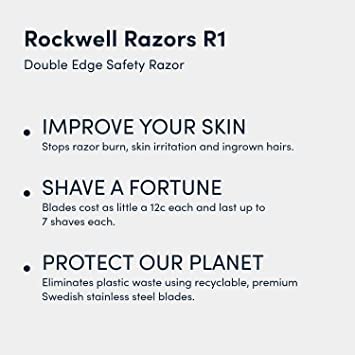 ROCKWELL RAZORS R1 Double Edge Safety Razor in Gunmetal, Butterfly Open with 5 Blades