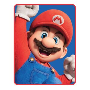 franco the super mario bros. movie kids bedding super soft micro raschel throw, 46 in x 60 in, (100% official licensed product)