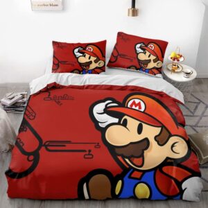 nichiyobi redcap beard plumber bros game movie duvet cover set 3d bedding comforter cover 3 pcs (1 duvet cover+2 pillowcases) bedding set (08,twin-68x86in+20x30in*2)