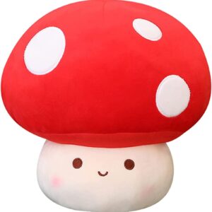 XSHYE Cute Mushroom Plush Kawaii Doll Mushroom Plushie Stuffed Animal Pillow Home Decor Kids Gifts (Red, 9 inch)