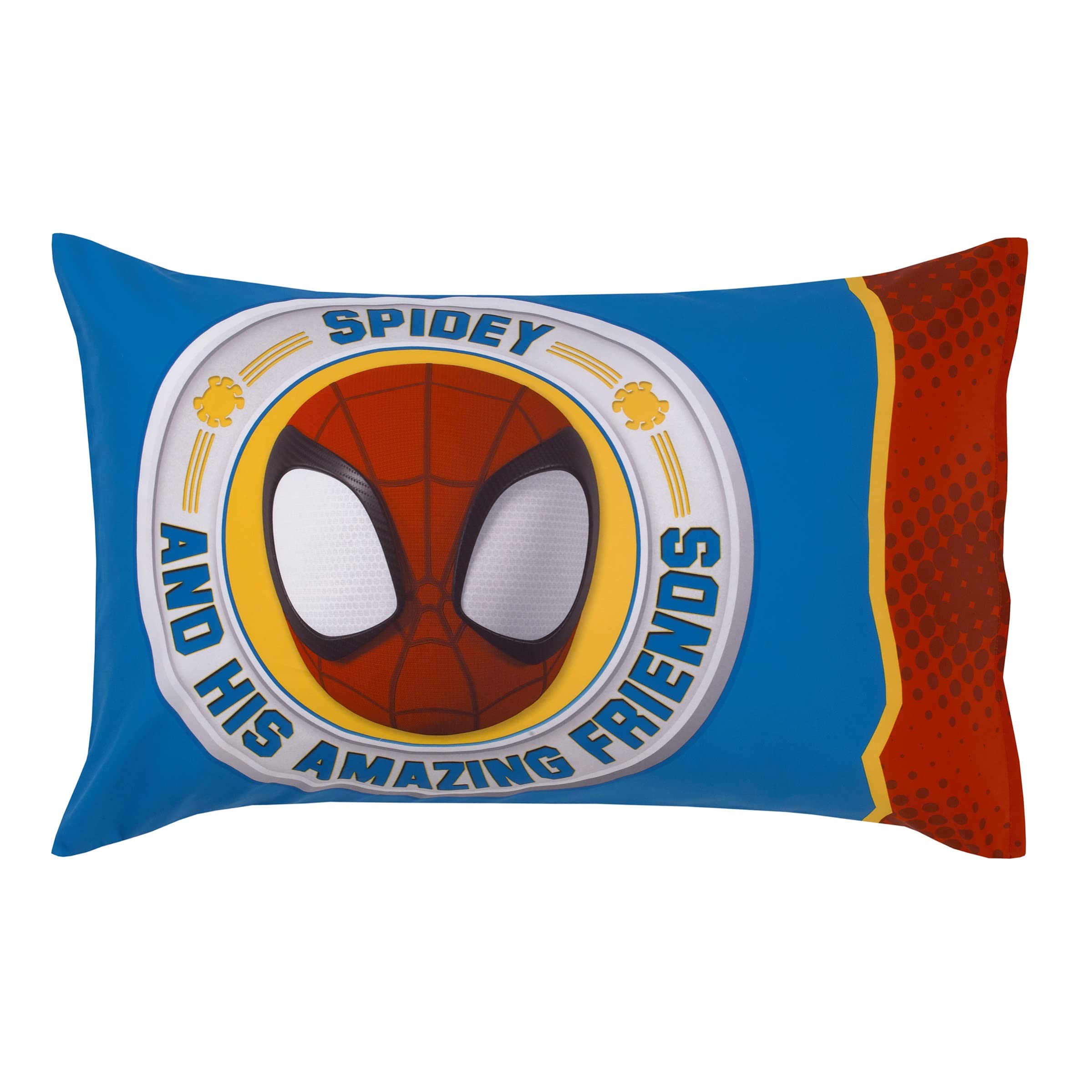 Marvel Spidey and His Amazing Friends Blue, Red, Yellow, and Green, Team Up 2 Piece Toddler Sheet Set