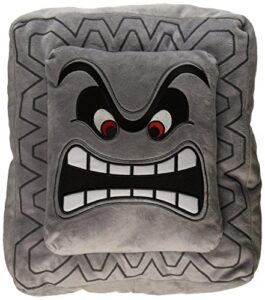 nintendo cotton official super mario thwomp cushion/pillow plush, 12"