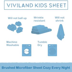 Viviland Kids Twin Sheet Set - Boys Game Twin Sheet Set - Kids Boys Twin Microfiber Fitted Sheet (15" deep Pocket) Flat Sheet - Light Grey Game Paddle Controller Printed