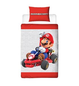 nintendo mario closeup single duvet cover set