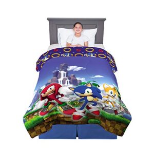 franco kids bedding super soft microfiber reversible comforter, twin/full, sonic the hedgehog, anime