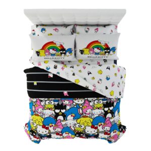 franco sanrio hello kitty & friends bedding 7 piece super soft comforter and sheet set with sham, full, (100% official licensed product) collectibles