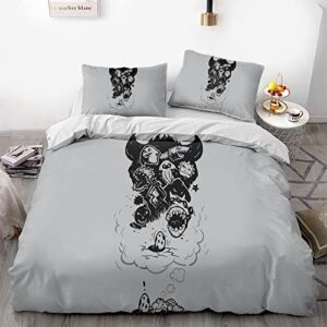 nichiyobi redcap beard plumber bros game movie duvet cover set 3d bedding comforter cover 3 pcs (1 duvet cover+2 pillowcases) bedding set (07,queen-90x90in+20x30in*2)