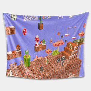 nichiyobi redcap beard plumber bros game flannel blanket kobayashi tohru kanna lightweight cozy throw blanket warm bed blanket fit sofa and couch (05,small 50x40in)