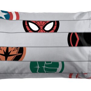 Jay Franco Marvel Avengers Emblems Queen Sheet Set - 4 Piece Set Super Soft and Cozy Kid’s Bedding - Fade Resistant Microfiber Sheets (Official Marvel Product)